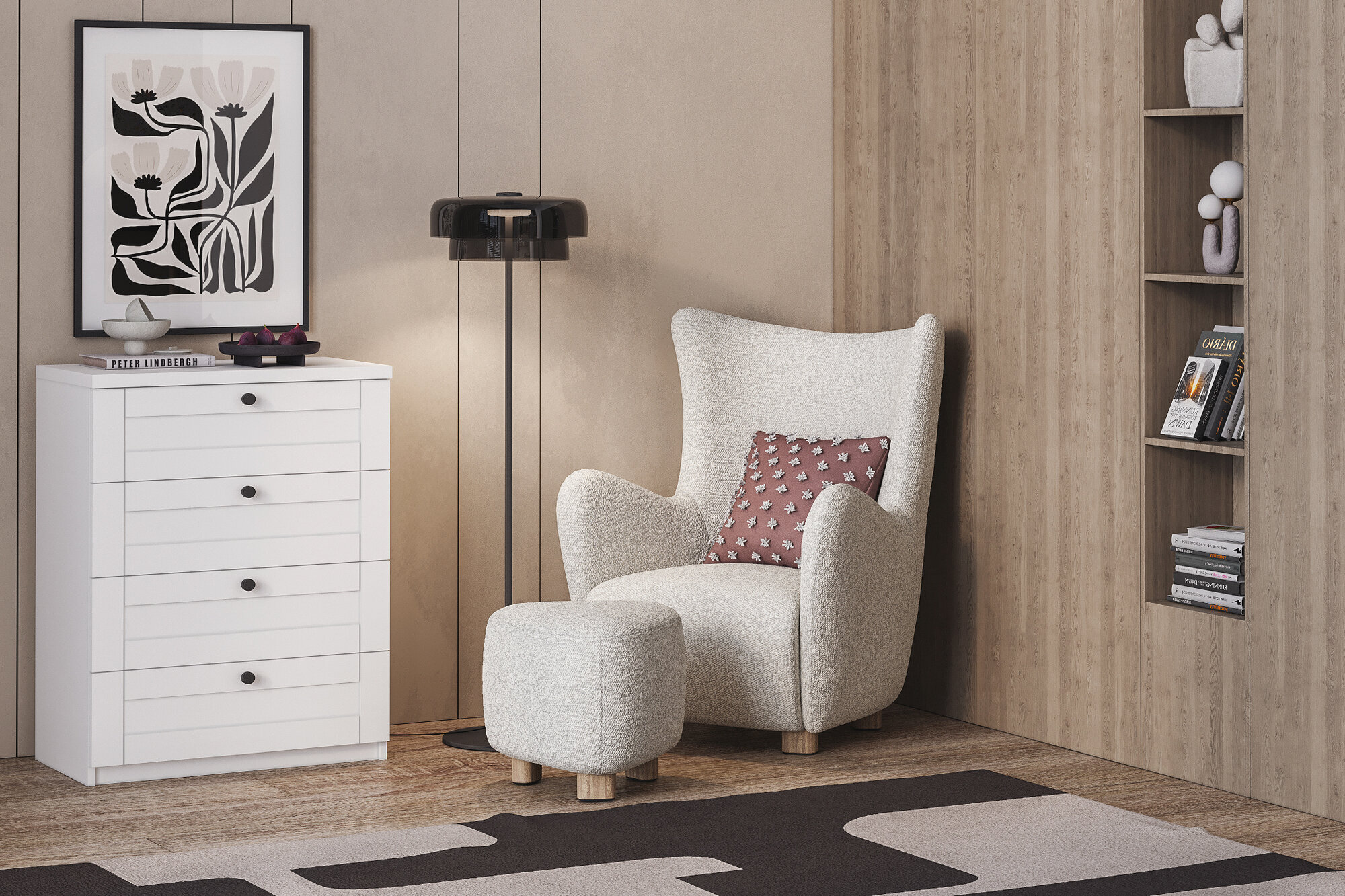 Комод МебельЛэнд24 София РАХ - 2 МДФ 70x40x100 с 4 ящиками