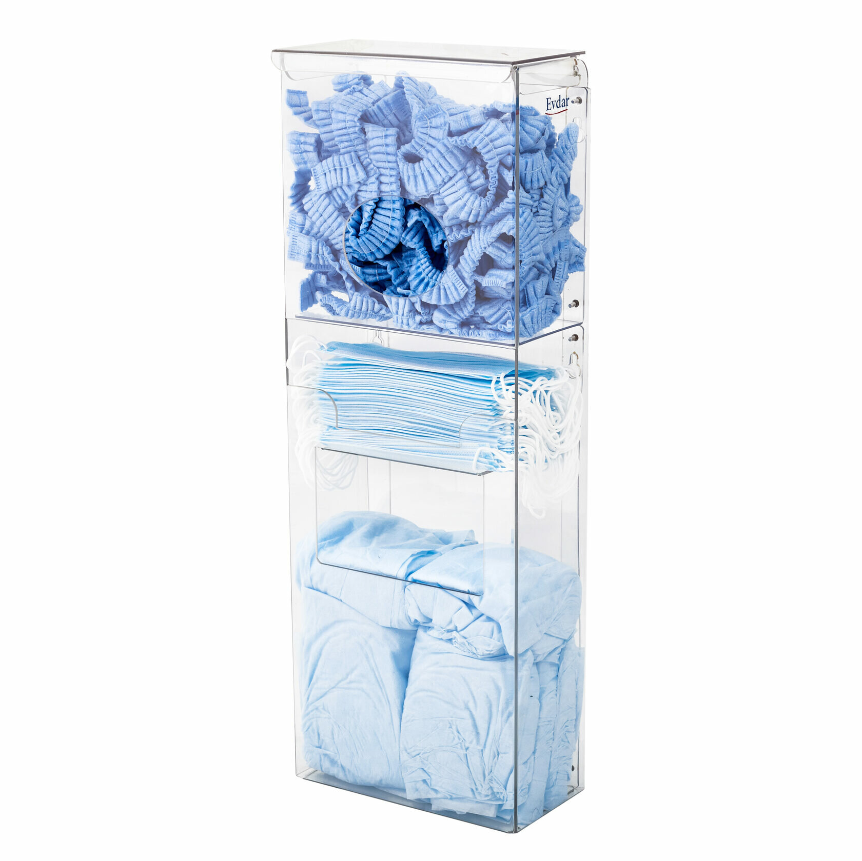 Органайзер Evdar O13010 для одноразовых СИЗ (шапочки, маски, халаты), прозрачный поликарбонат