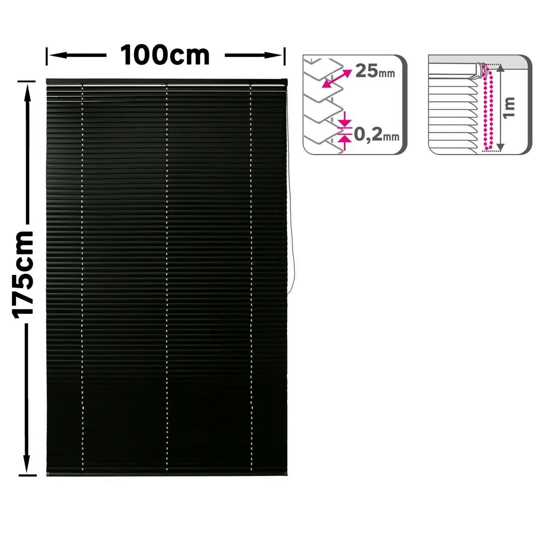 Жалюзи Inspire Epona 100x175 см алюминий цвет черный
