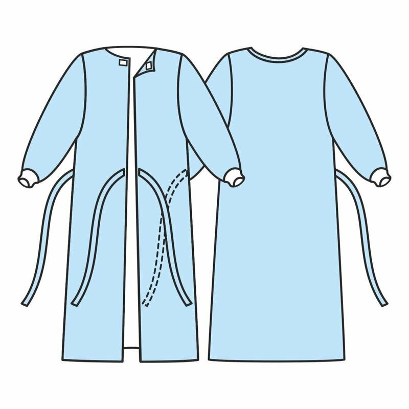 Халат одноразовый хирургический Пелигрин нестерильный рукав-манжета размер 48-54 25 г/кв. м 5 штук в упаковке, 1684500