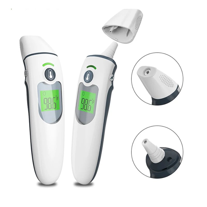 Медицинский пистолет для ушей и фронтальной температуры, инфракрасный электронный термометр, высокоточная сигнализация лихорадки для младенцев и взрослых