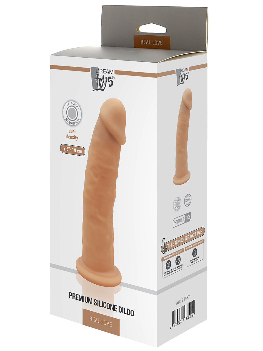 Гибкий силиконовый фаллоимитатор на присоске, 19cm