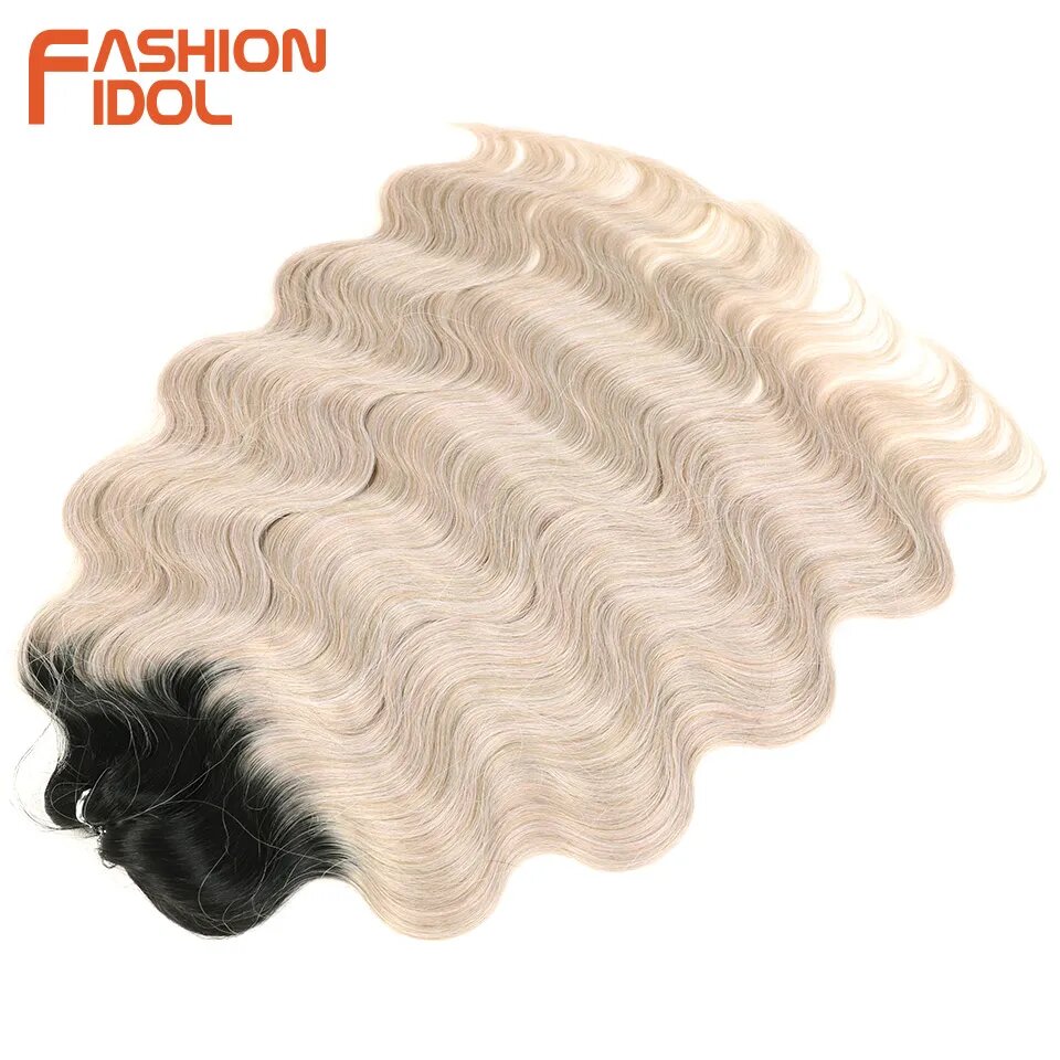 FASHION IDOL 24-дюймовые объемные косы из высокотемпературного волокна, черные TT1B-GPINK29