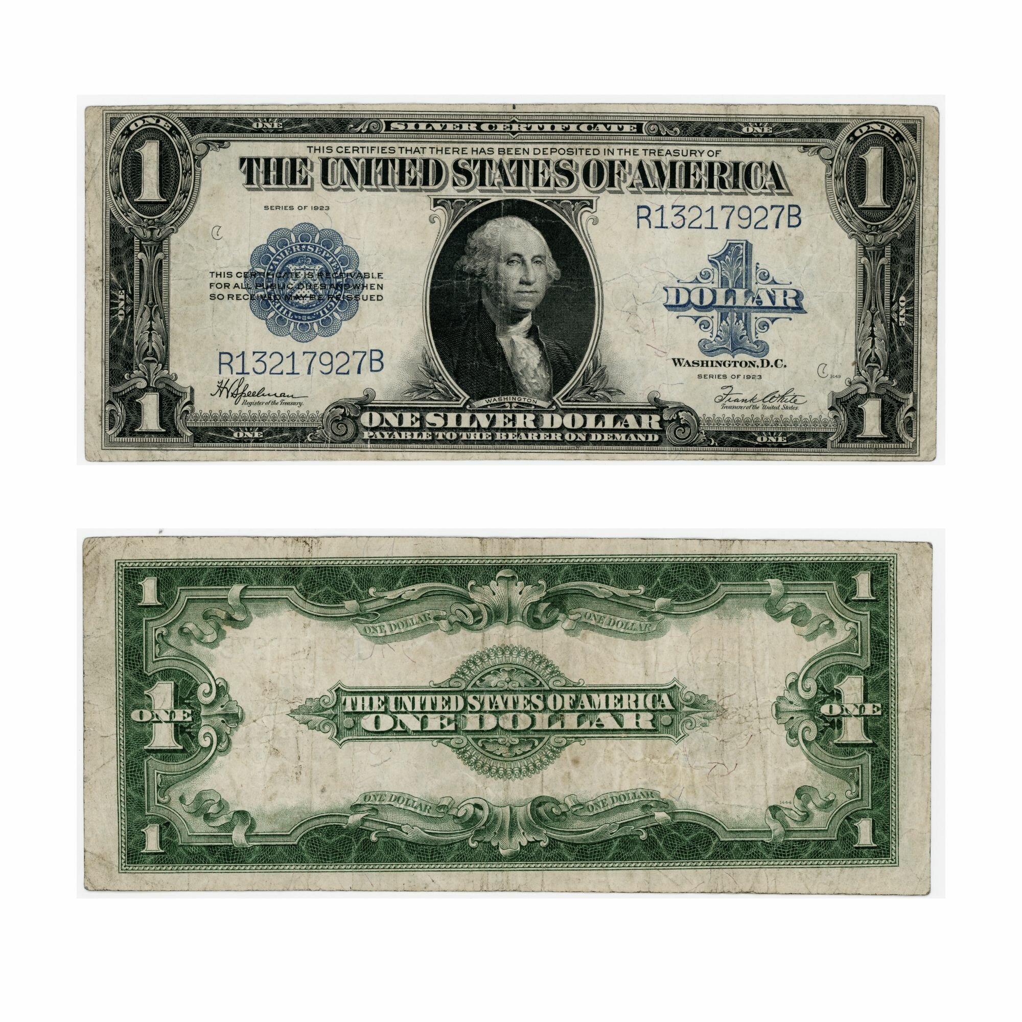 Банкнота США 1 доллар ONE DOLLAR 1923 год Fine (F) Pick 342а.1
