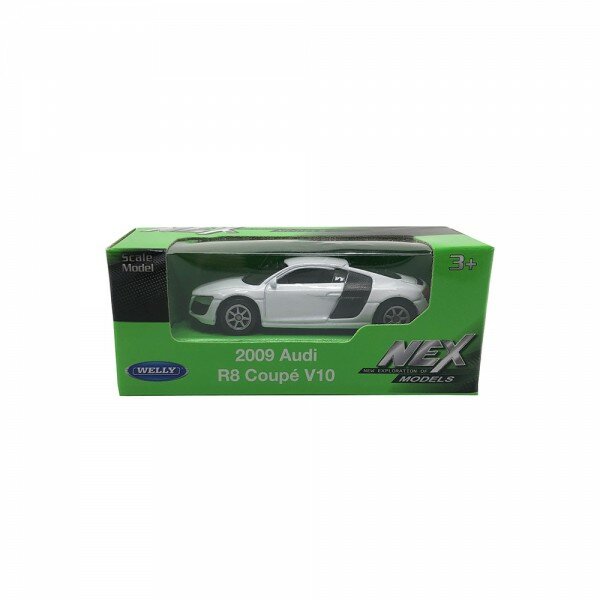 Машинка Welly 2009 Audi R8 Coupe V10, белый, набор 22B, арт.52020-36WD(22B)