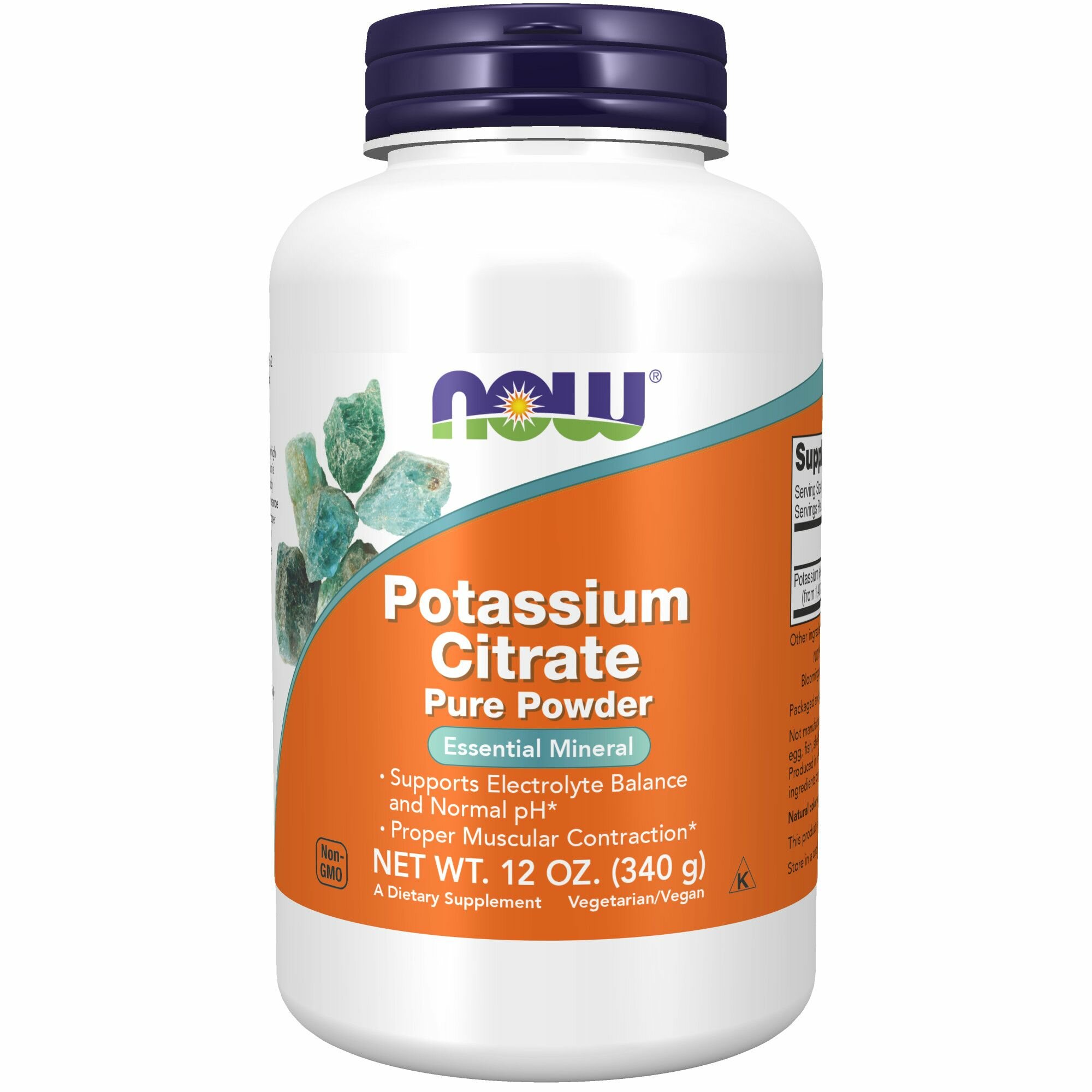 NOW Potassium Citrate Pure Powder, порошок цитрат калия, 340 грамм