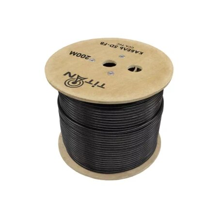 Кабель VEGATEL 5D-FB (Titan, черный, бухта 200 м.)