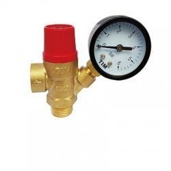 Клапан предохранительный 3 бар 1/2 гш с манометром TIM