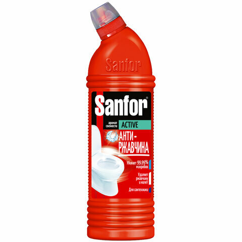 5 шт. Чистящее средство 750 г, SANFOR Activ (Санфор Актив) "Антиржавчина", гель, 1557