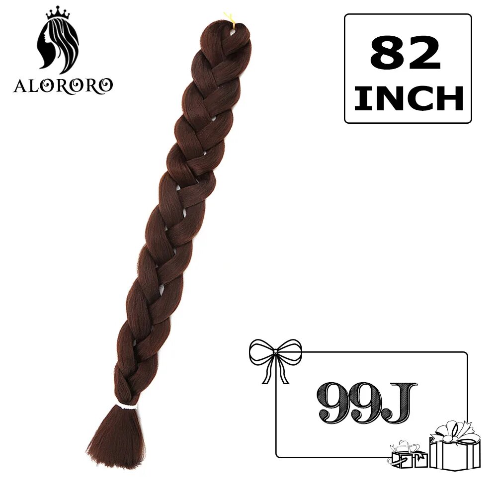 Alororo синтетические jumbo косички красные 82 дюйма 82inch-99J