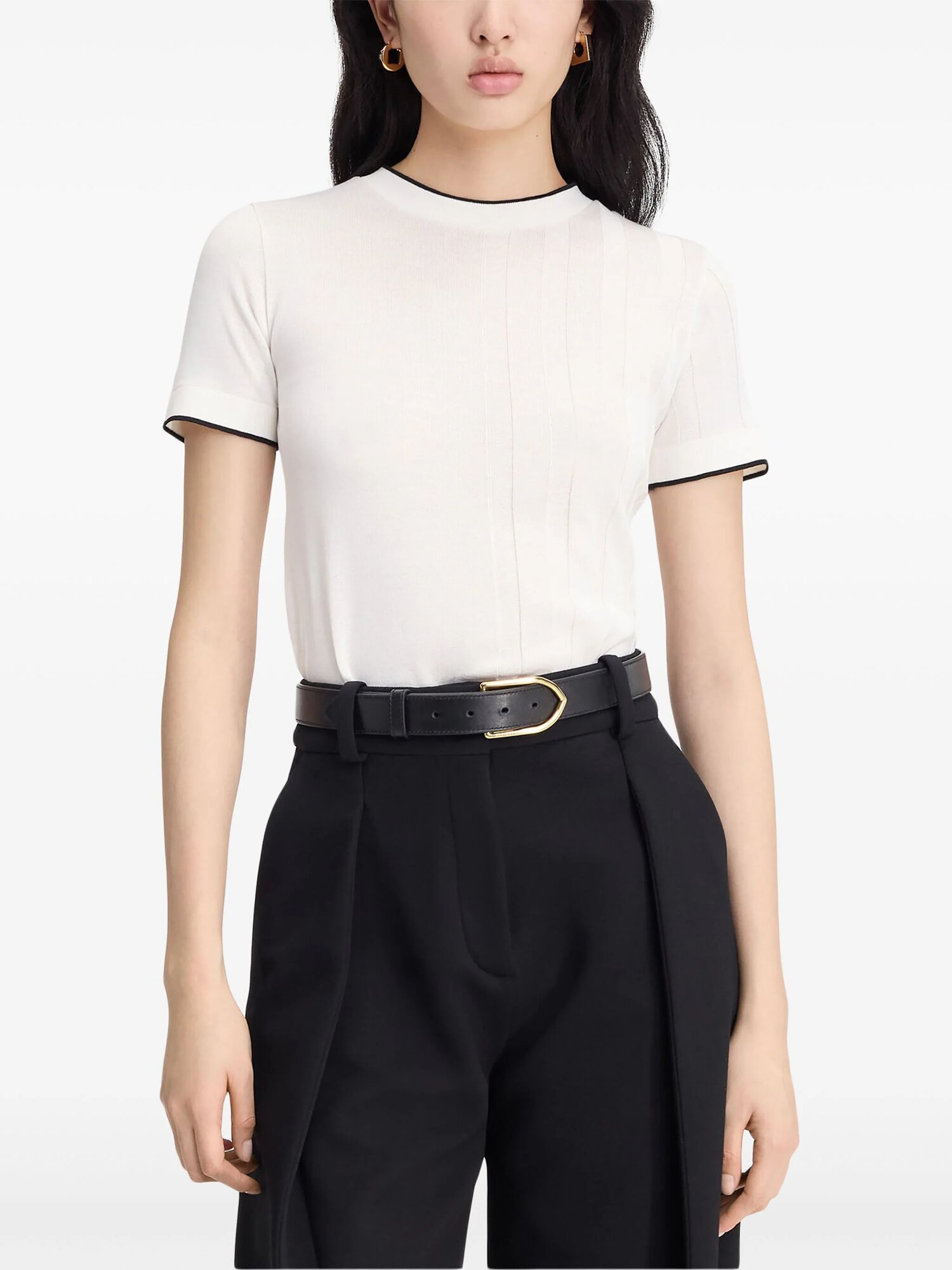 Топ Jacquemus Le Tshirt Tricot, размер 40 EU, бежевый/белый — фото 1