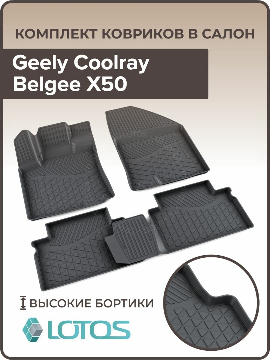 Коврики автомобильные 3D для салона Geely Coolray (2020-2023) / Geely Coolray New (2023-н. в) / BelGee X50 / Ковры в машину Джили Кулрей, Белджи х50