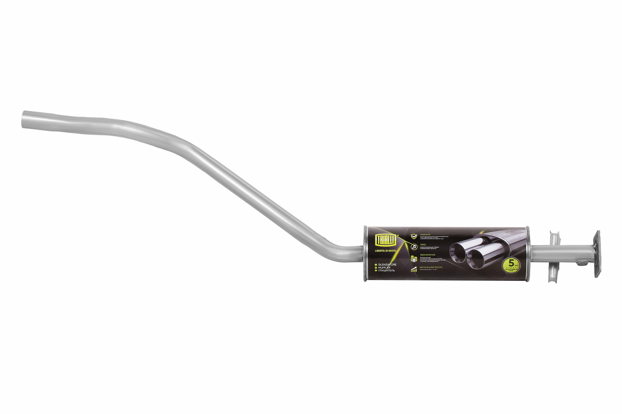 Глушитель доп. DAEWOO Nexia (под катализатор) ЕВРО-3 алюм. (TRIALLI)