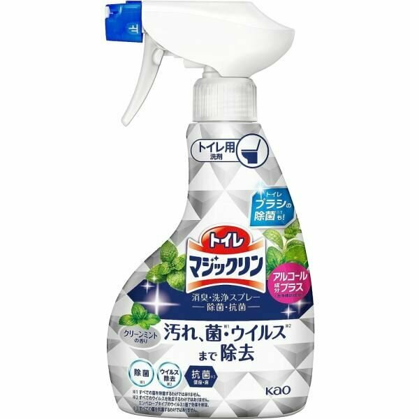 KAO Чистящее и дезодорирующее средство для туалета, для быстрой и легкой уборки Toilet Magiclean Deodorant & Clean Sterilization Spray, с ароматом свежей мяты, 350 мл