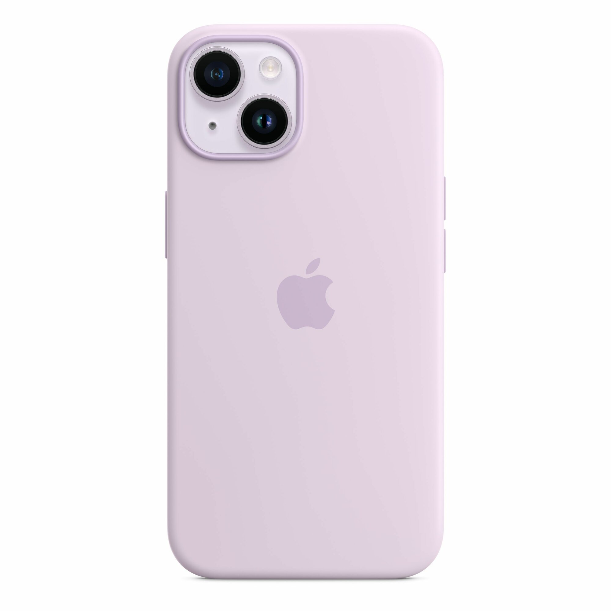Силиконовый чехол для iPhone 14 Лиловый soft-touch с поддержкой MagSafe, чехол на айфон 14 с защитой камеры