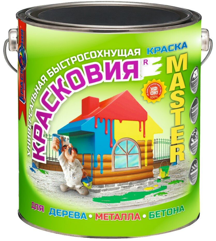 Красковия MASTER Красковия 3 кг Шоколадно-Коричневая, Быстросохнущая Краска для Дерева, Металла, Бетона/ Красковия.