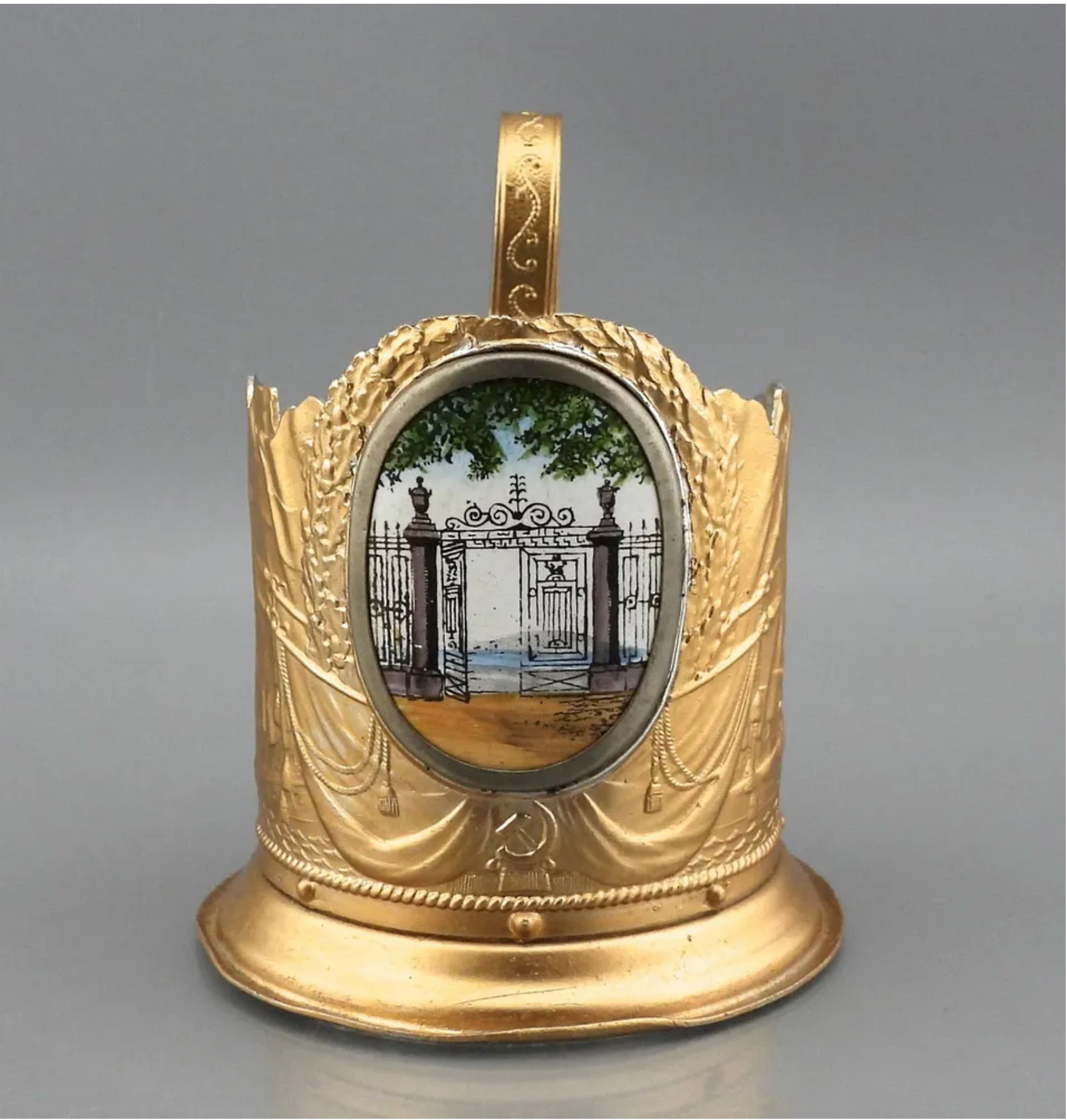 Подстаканник "Летний сад" Ленэмальер алюминий СССР