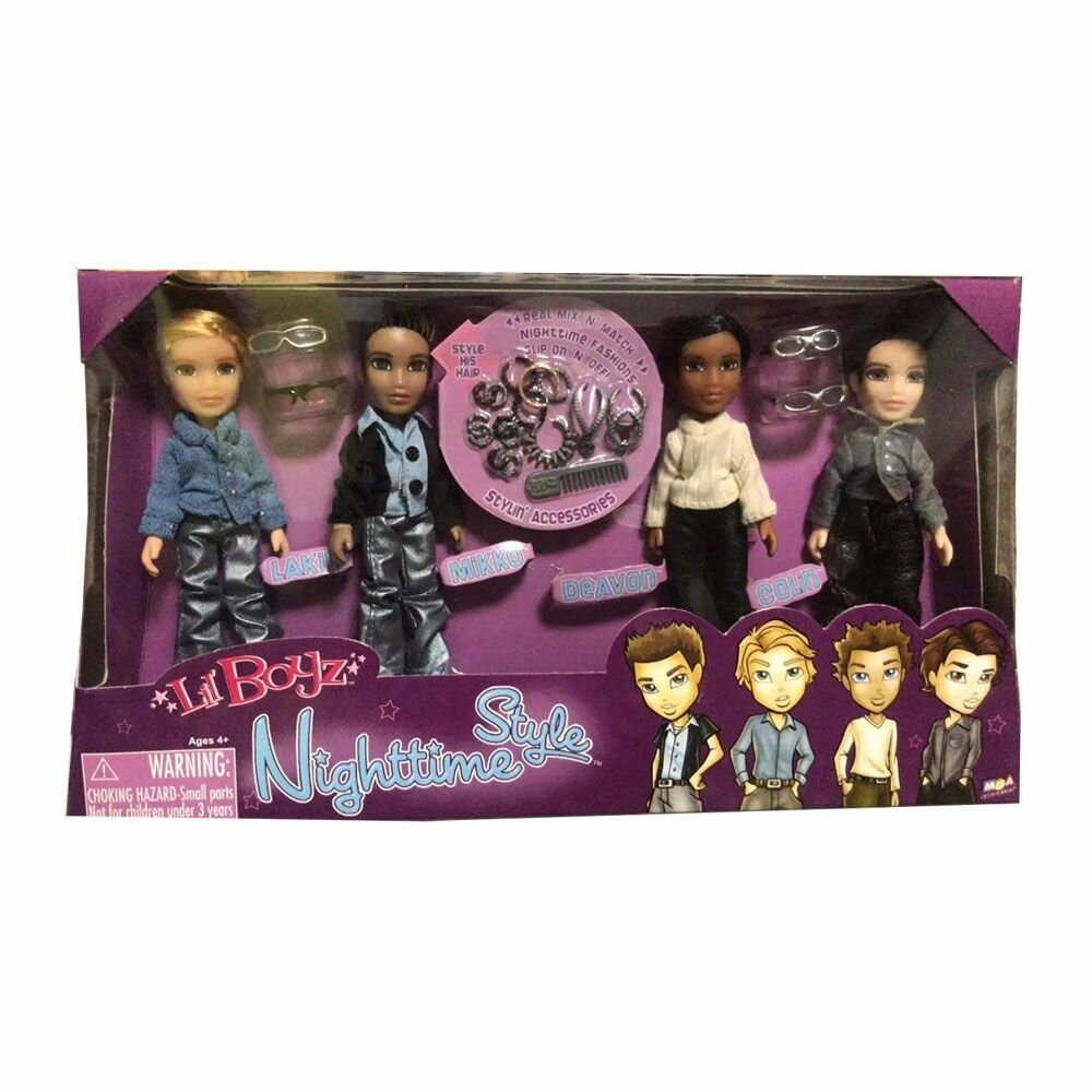 MGA Bratz Boyz Nighttime Style set Братц Кукла-мальчик в ночном стиле, с декоративными аксессуарами, Подходит для детей старше 3 лет
