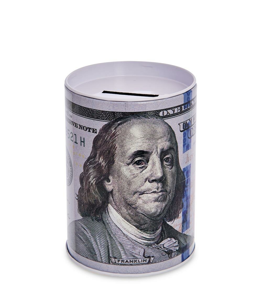 Металлическая копилка 100 Долларов 12см A2170242 разностор, Металл