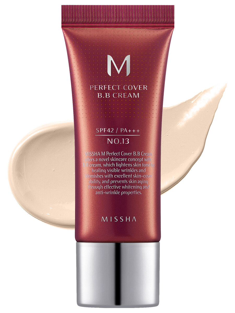 BB Крем для лица Missha Идеальное покрытие Perfect Cover BB Cream SPF42/PA, тон 13 20мл