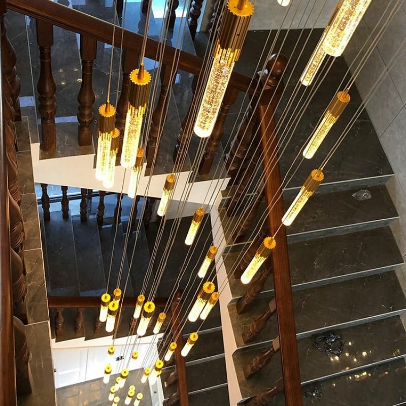 Светодиодная люстра для лестниц/двухуровневых зданий/вилл, потолочное осветительное оборудование 220 В