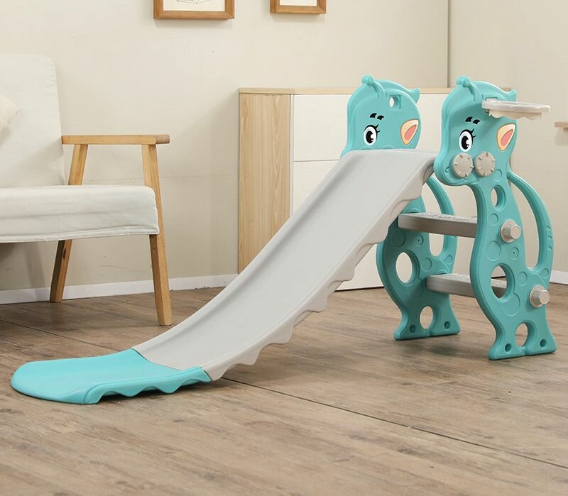 Горка детская для дома и улицы с баскетбольным кольцом