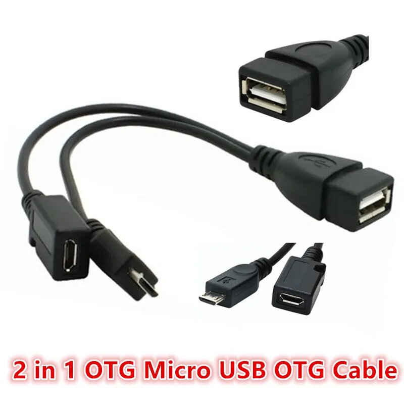 Адаптеры OTG 2 в 1, micro usb (штекер)/USB (гнездо), кабель OTG, адаптер для телефонов на Android