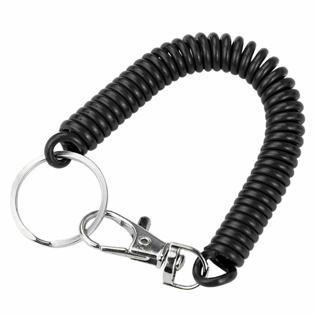 4 брелка на пружинной веревке-черный