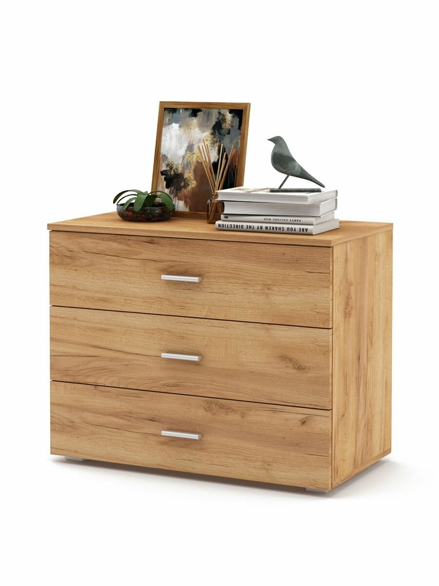 Комод для одежды с ящиками "Мартин 2", современный стиль, 80,4 см x 40 см x 63,3 см, дуб золотистый