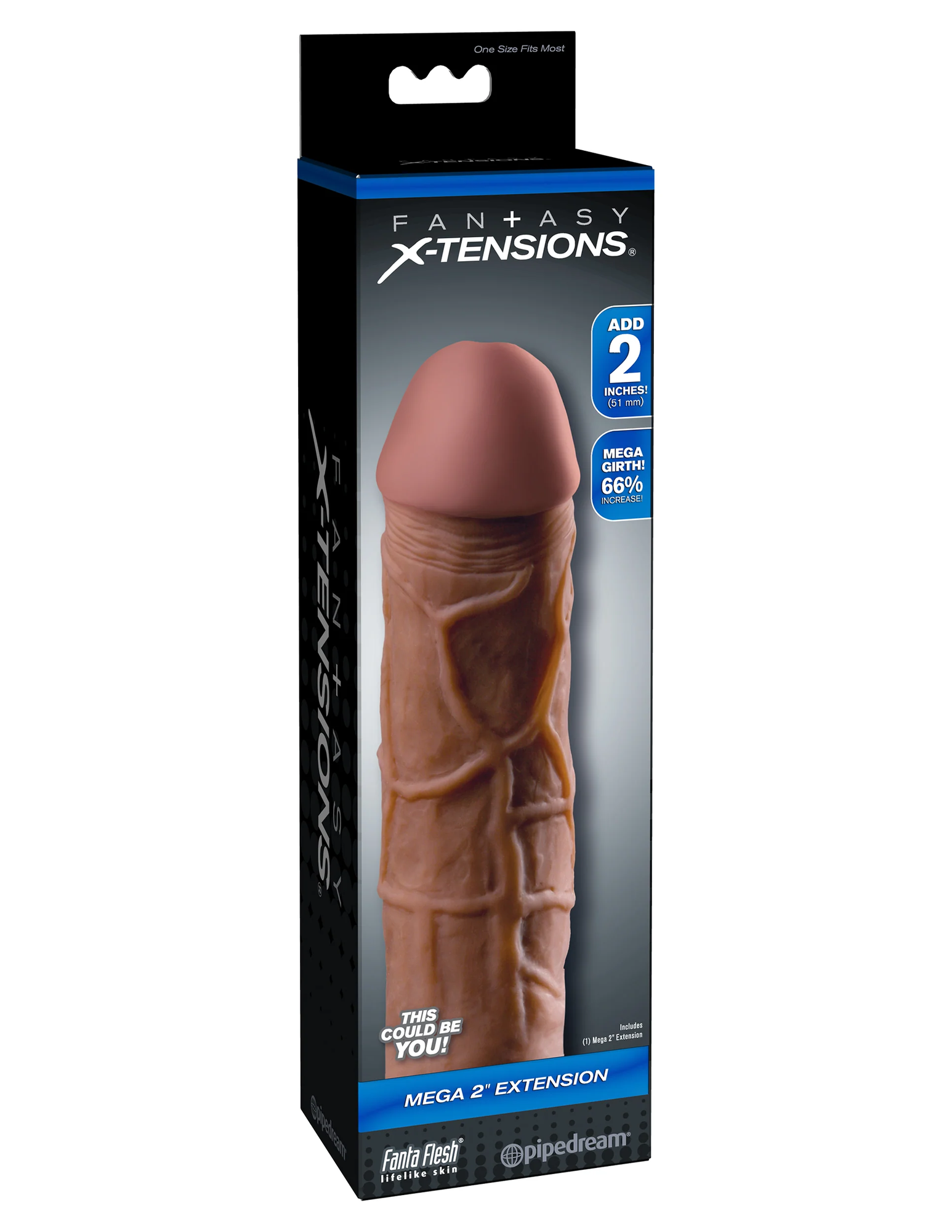 Насадка удлинитель Fantasy X-Tensions - Mega 2" Extension, Brown (20.3, Ø 5 см)