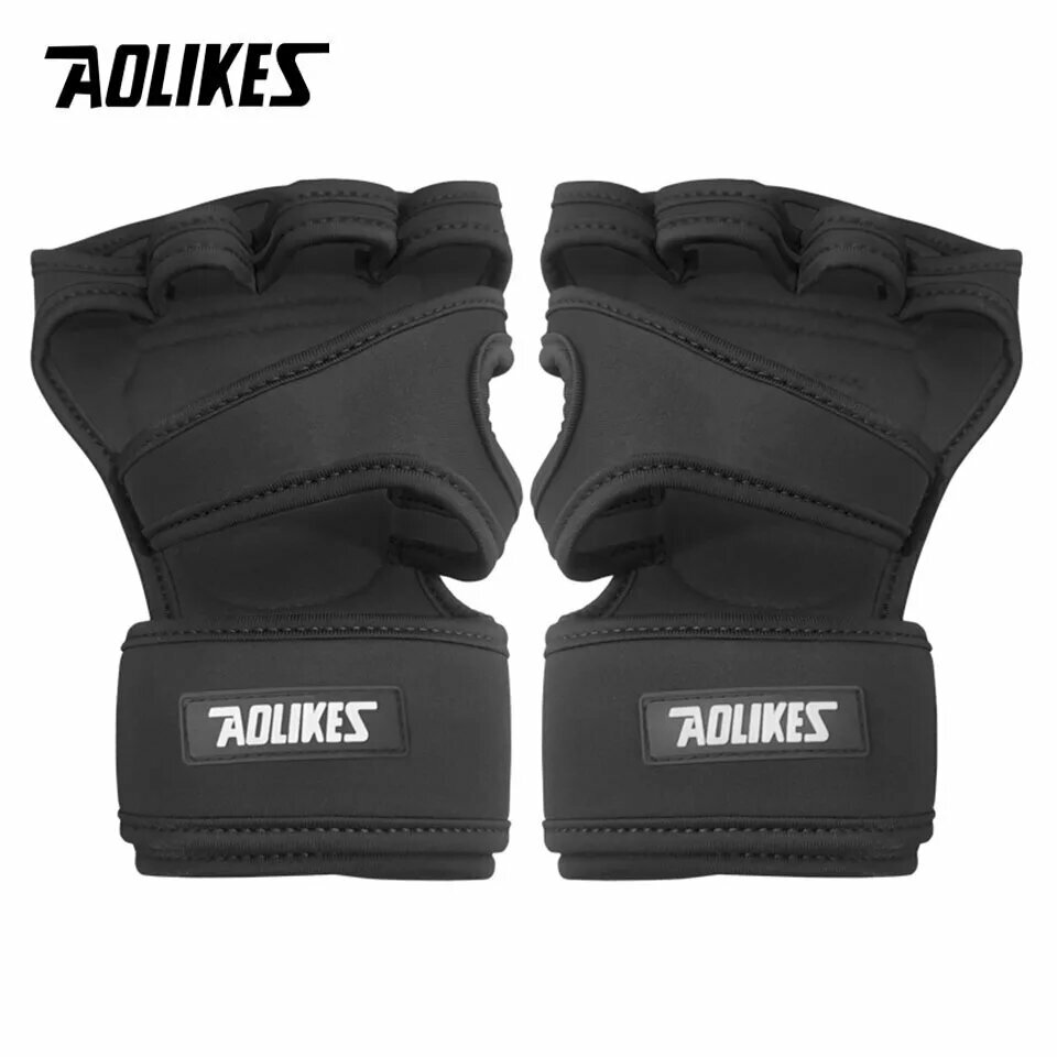 AOLIKES Перчатки для тяжелой атлетики Черный, Type B-Black, XL