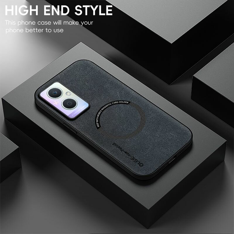 OLGE Роскошная кожа MagSafe чехол Для Oppo RENO 7Z 5G; A96 5G; Reno7 LITE 5G; F21 PRO 5G; Nord N20 5G; Reno8 LITE 5G; RENO 8Z кожаный
