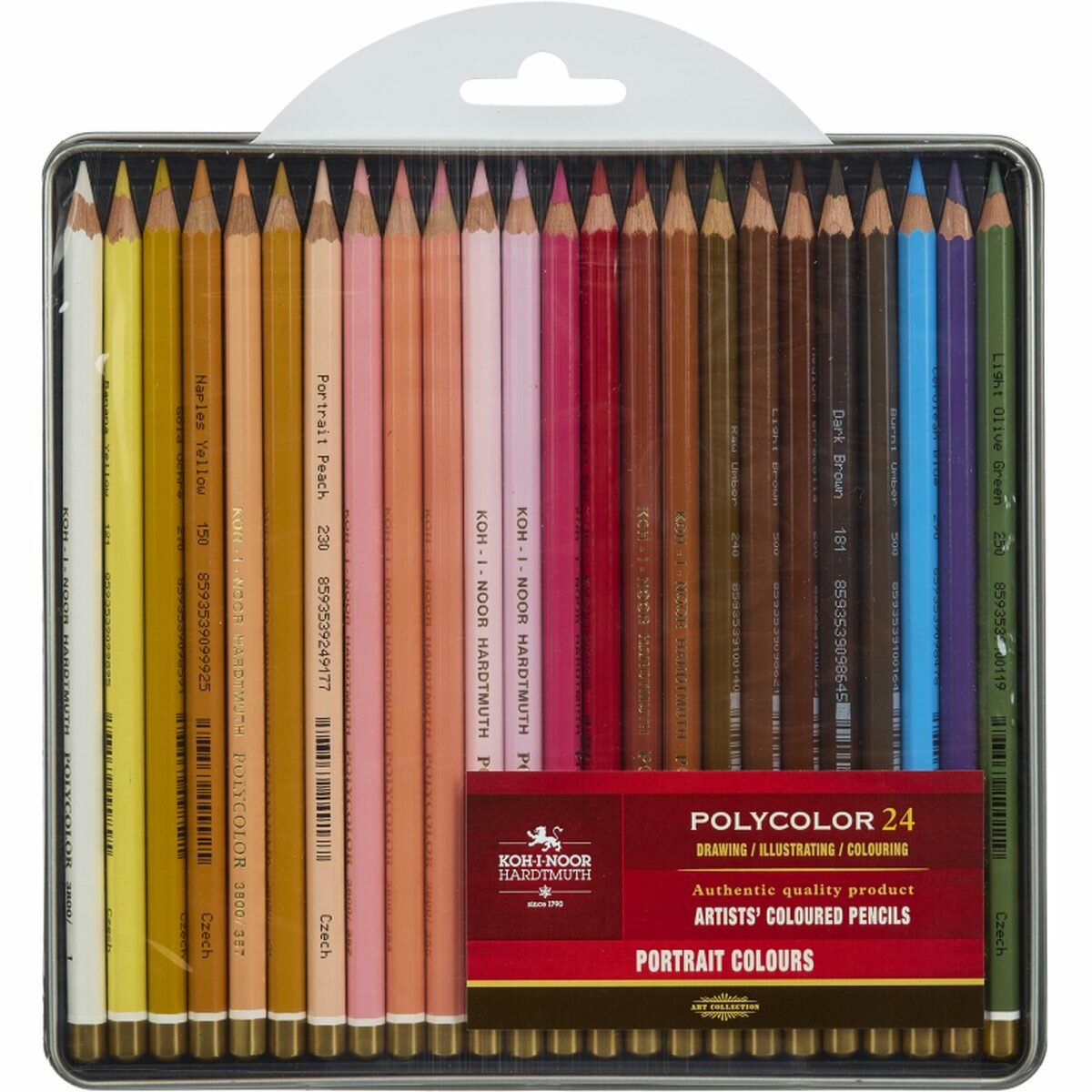 Карандаши цветные художественные 24 цвета Koh-I-Noor Polycolor "Портрет" (L=175мм, d=3.8мм, 6гр) (3824024014PL)