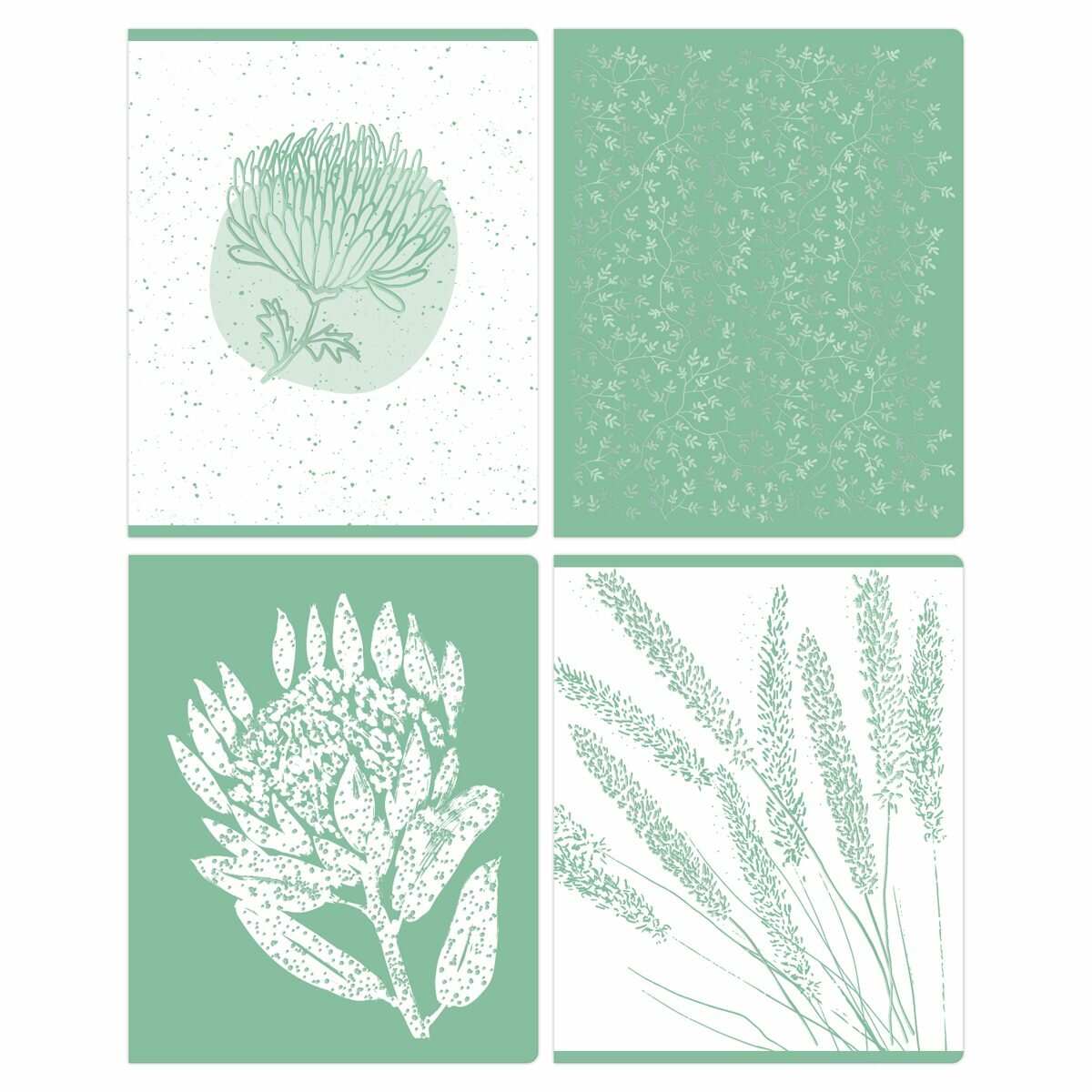 Тетрадь общая 48л, А5 BG "Летний луг" (клетка, скрепка, матовая ламинация, тиснение фольгой) (Т5ск48_лм_тф 12261), 4шт.