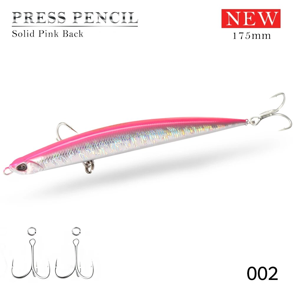 Приманка-карандаш Press Pencil Solid Pink Back 175mm 002