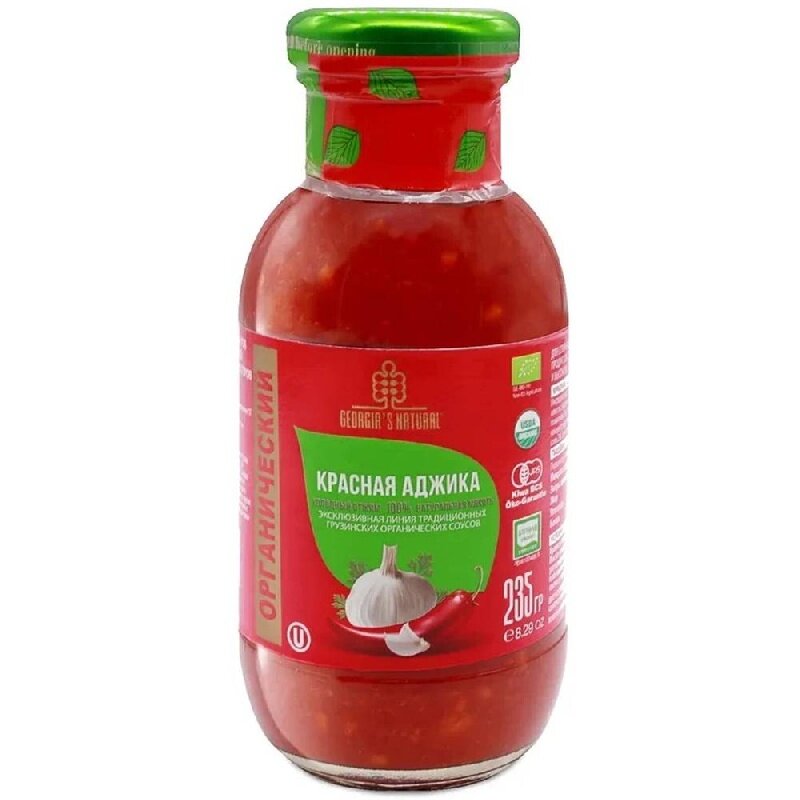 Аджика GEORGIA'S NATURAL ORGANIC Красная /стекло/ 235г