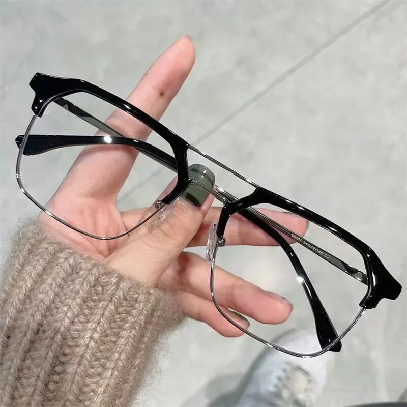 Очки для зрения квадратные black-silvery -3.5