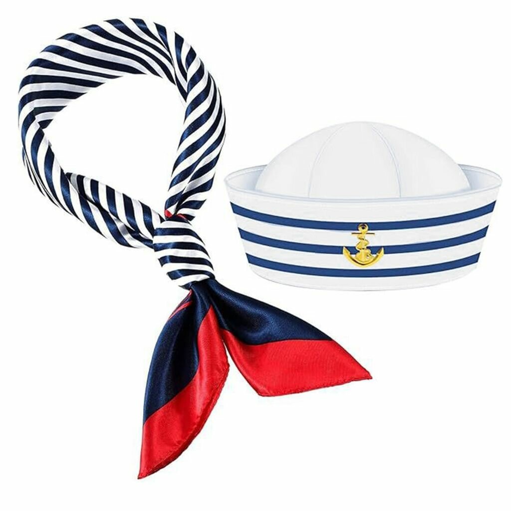 Костюм стюардессы с морской шляпой и шарфом - морская шляпа