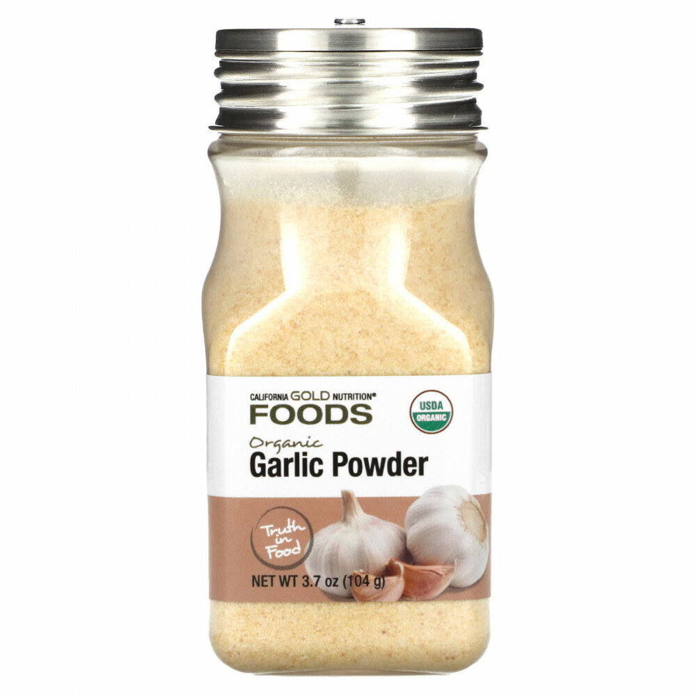 California Gold Nutrition, Foods, органический чесночный порошок, 104 г (3,7 унции)