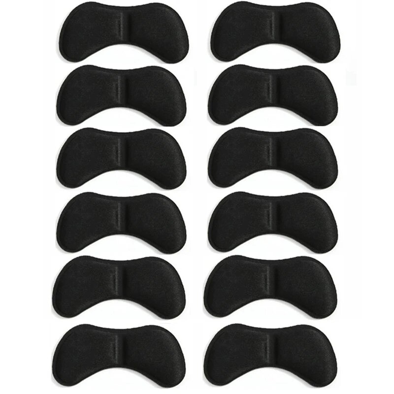 6 пар = 12 шт. стельки для пяток, ручки, противоизносные подушечки, подушечки для ухода за ногами, защита пятки, клейкая наклейка на заднюю часть обуви, вставка-стелька Черный, черный