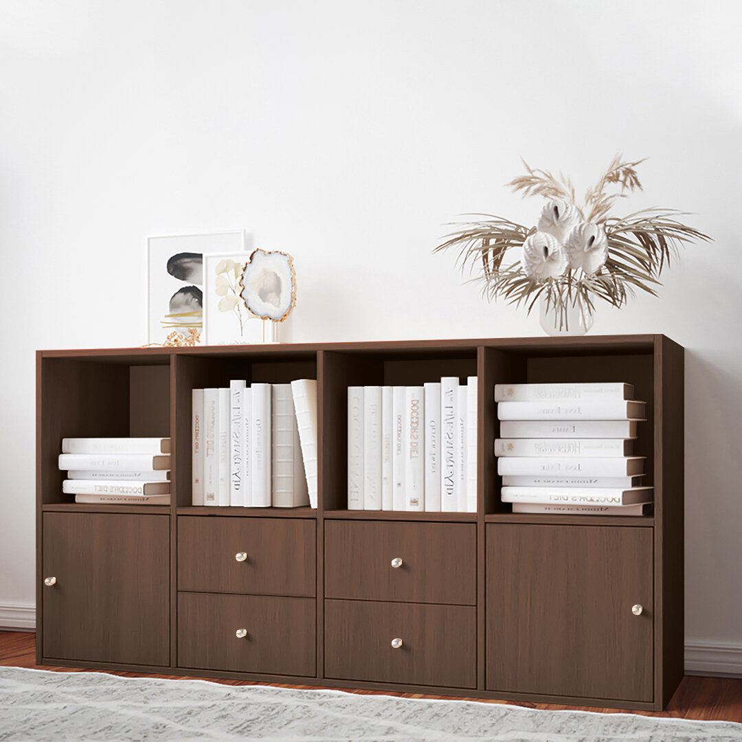 Стеллаж Билли 24 Орех Экко 9459 NEW 147x39x77 см, коричневый GOODFORM