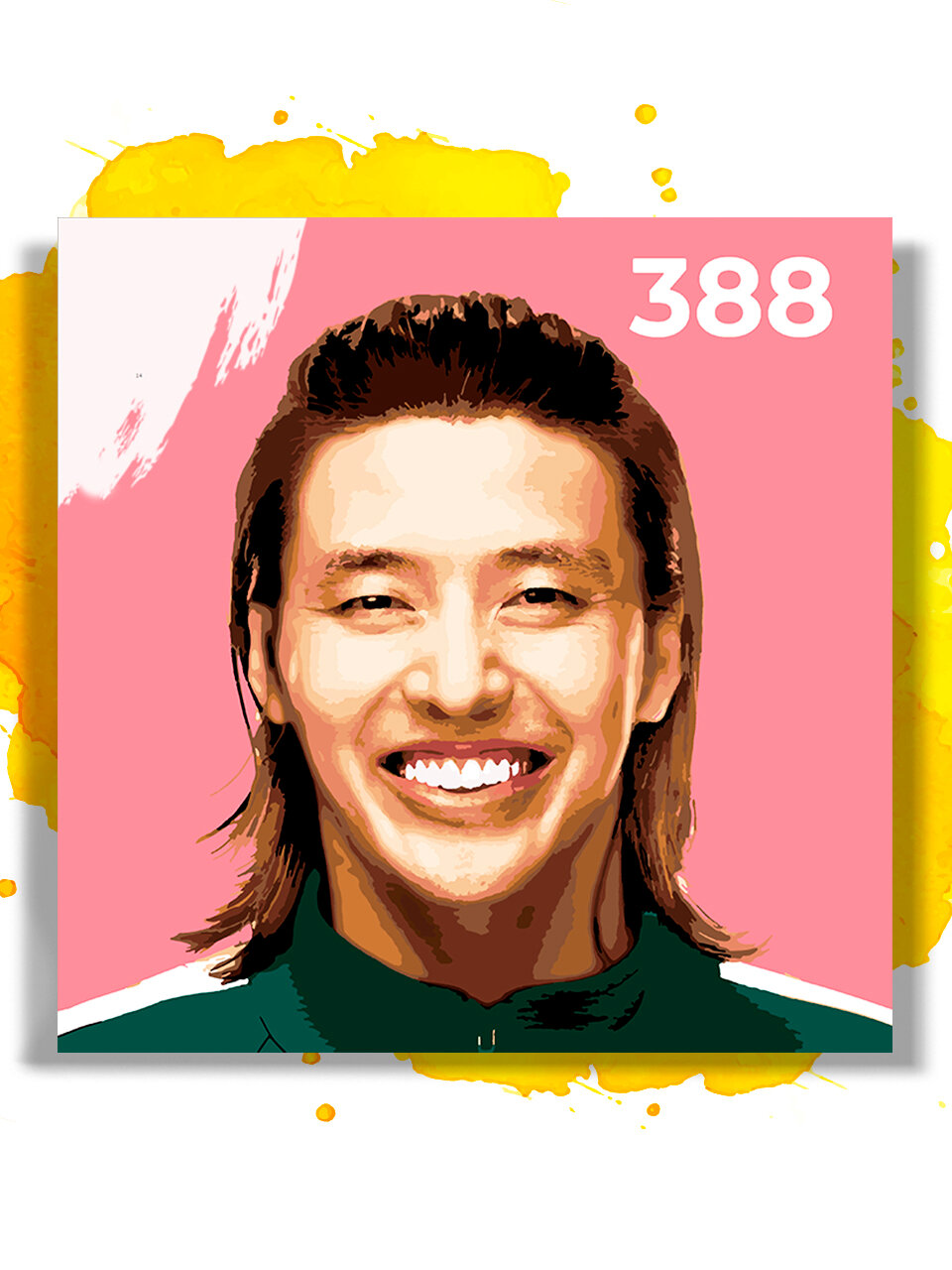 Картина по номерам на холсте Игра в кальмара 2 - Дэ-хо игрок 388, 50 х 50 см