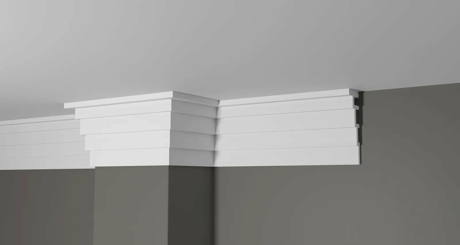 Потолочный плинтус DECOR-DIZAYN DD514, из дюрополимера, под покраску, ударопрочный, 2 метра, 1 шт.