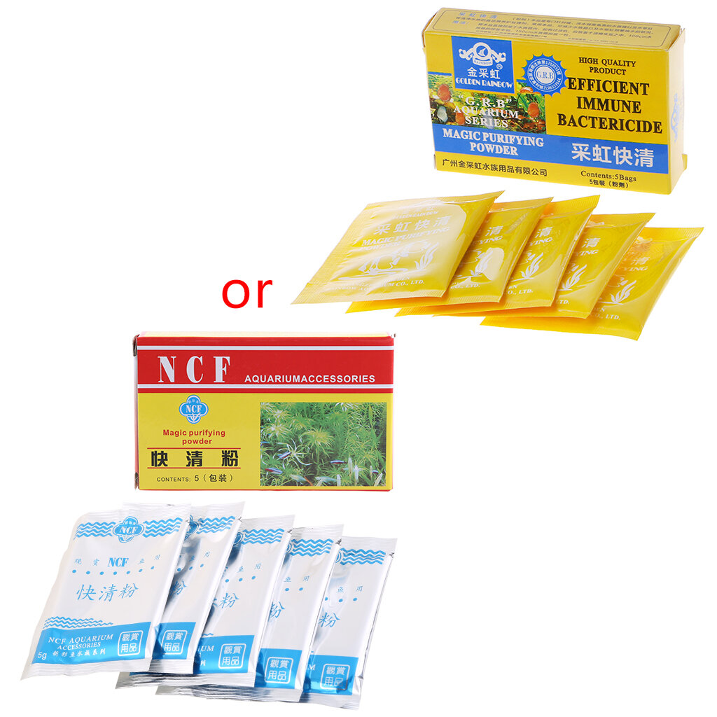 5 Упаковок Бактерицидного Порошка Для Осветления Аквариумной Воды Получите Кристально Чистую Воду