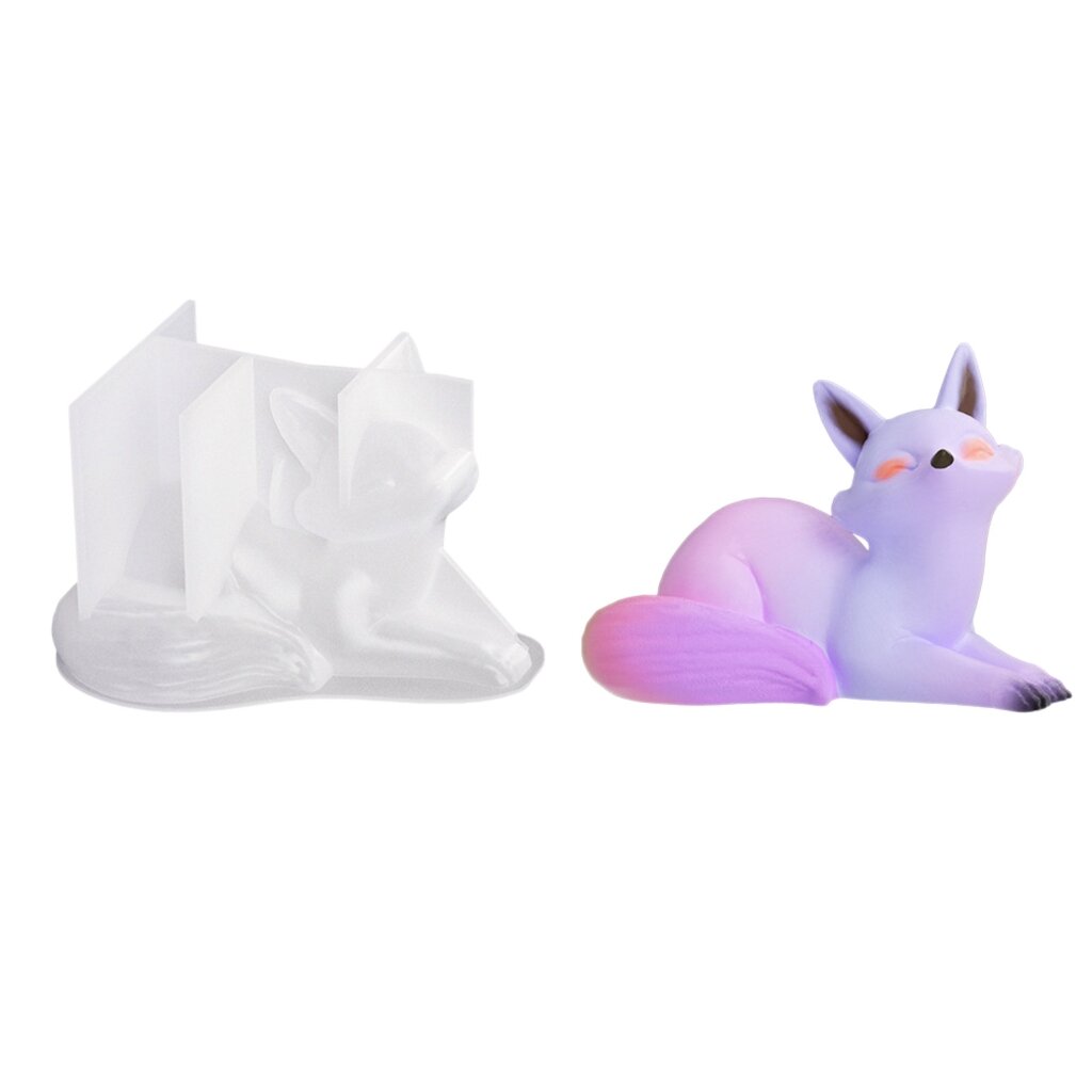 Силиконовые формы 3D лисы для свечей и мыла, эпоксидная смола