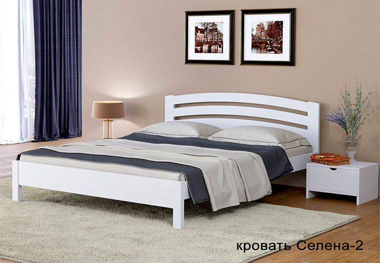 Тахта "Селена-2" из массива сосны 160x190 см, Белая эмаль