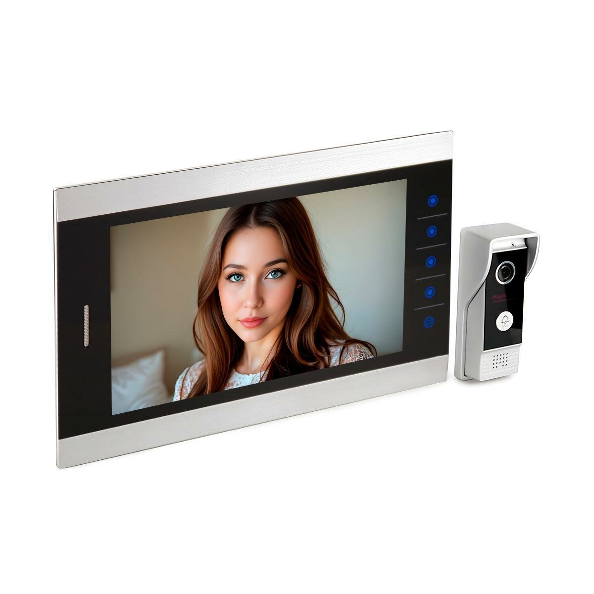 Цветной AHD HD видеодомофон HDcom S-108 (AHD HD) (P1667RU) с записью на SD карту по движению и уличной антивандальной вызывной панельюрь