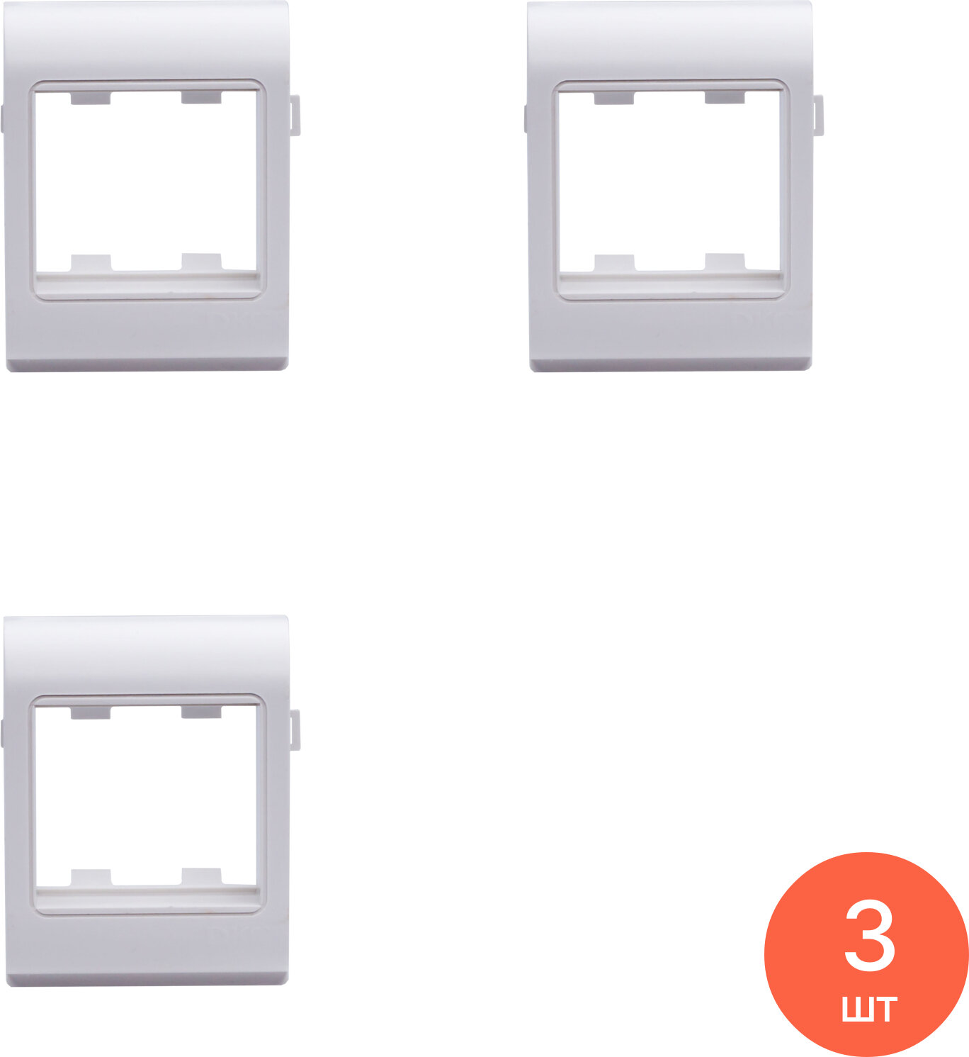 Рамка электроустановочная DKC / ДКС PDА-DN 80 суппорт под 2 модуля VIVA, 10043 белая / электроустановочное изделие (комплект из 3 шт)