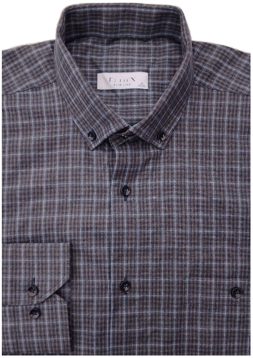 Рубашка мужская, Хлопок 100%, длинный рукав, ворот на пуговицах, Турция