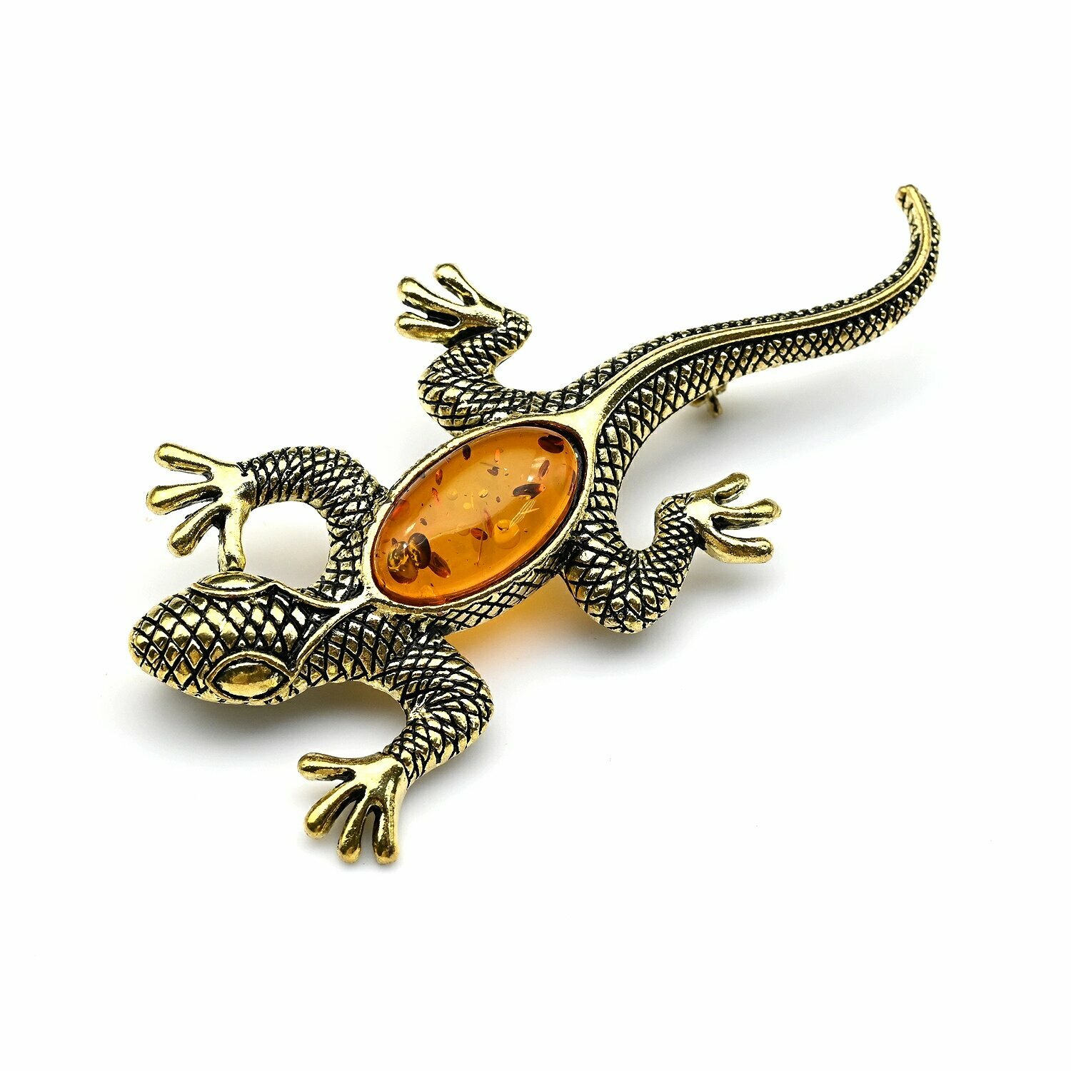 Брошь, янтарь